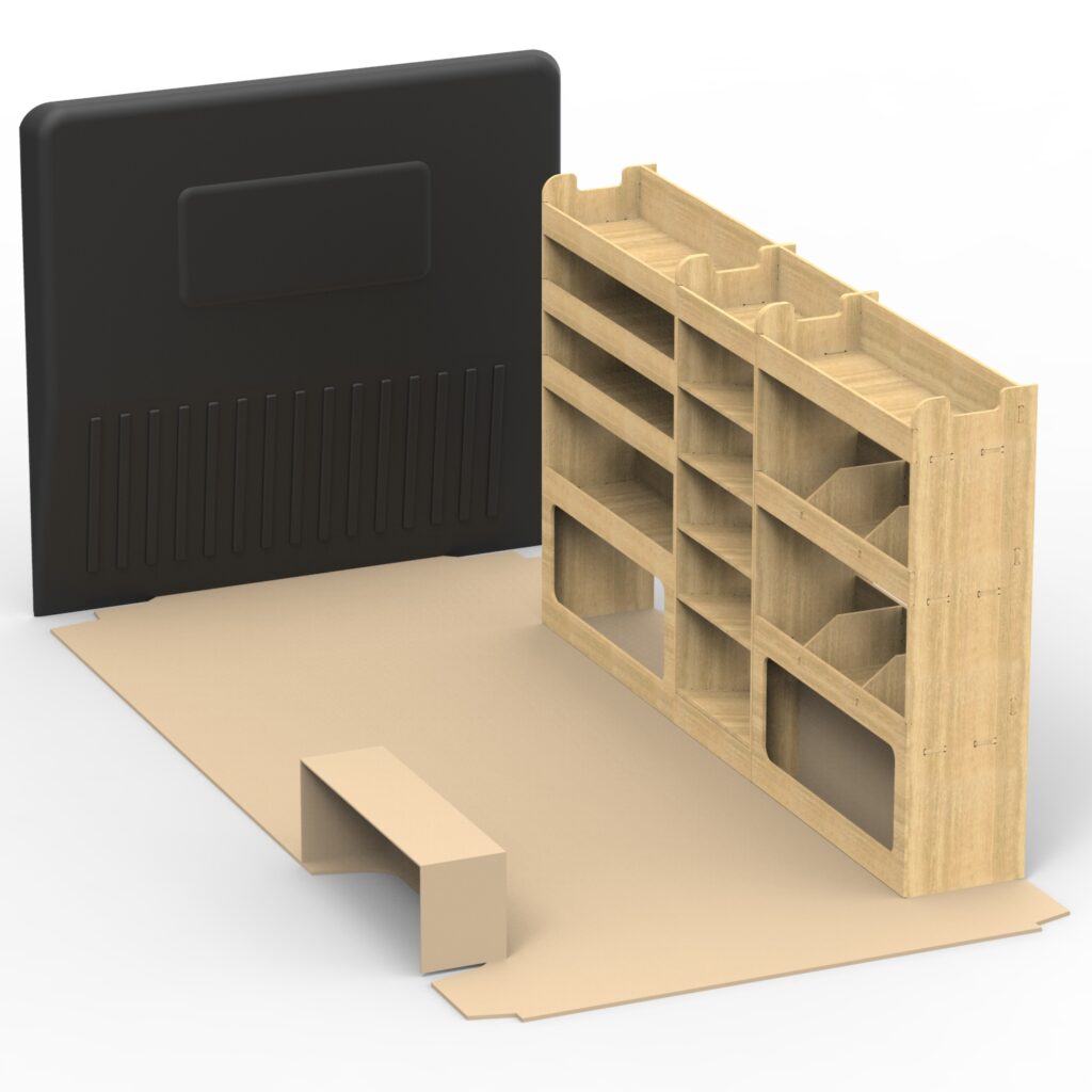Renault Master LWB Plywood Van Racking 1.5m Tall Shelving Package ...