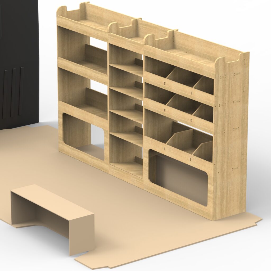 Volkswagen Crafter Plywood Van Racking 1.5m Tall Shelving Package ...