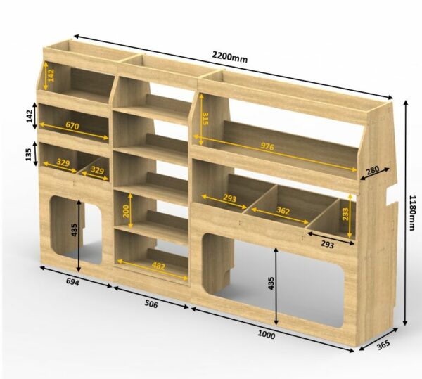 Ford Transit Custom 2013 to 2023 LWB van racking Shelving plywood unit ...